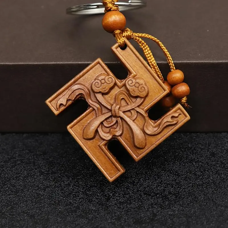 Men Swastika Good Luck Keychain