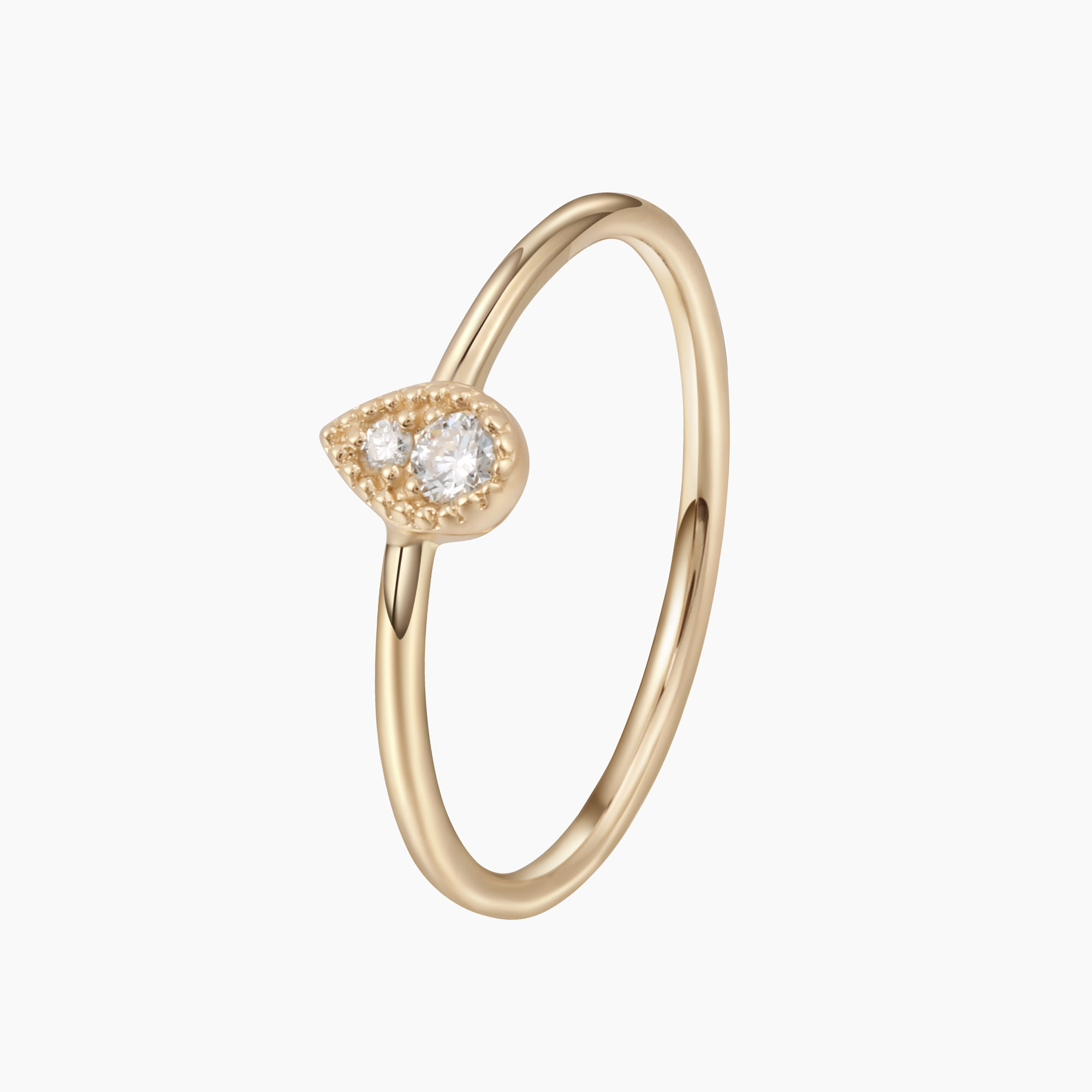 14K Water Drop Diamond Ring