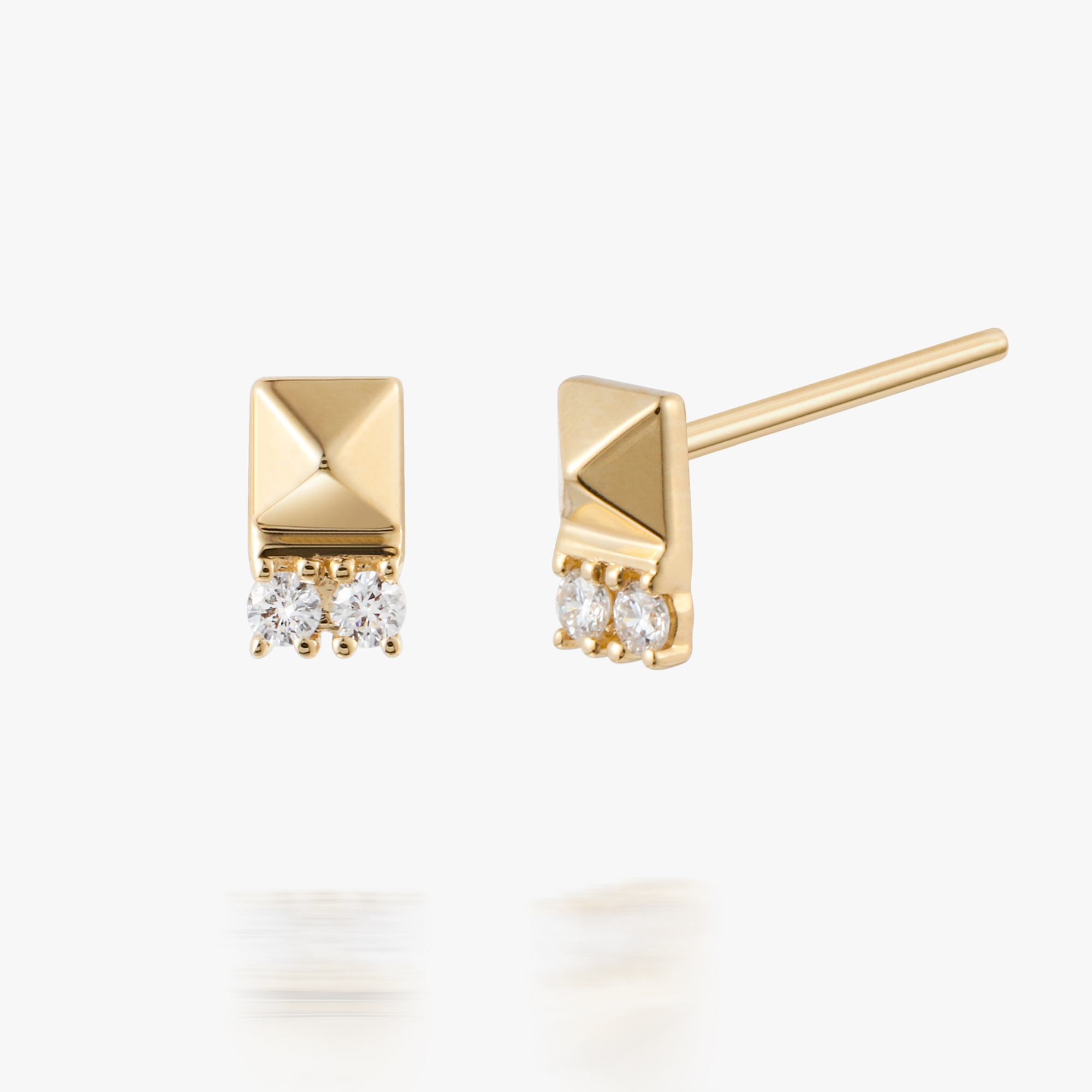 14K Rivet Diamond Stud（Single）