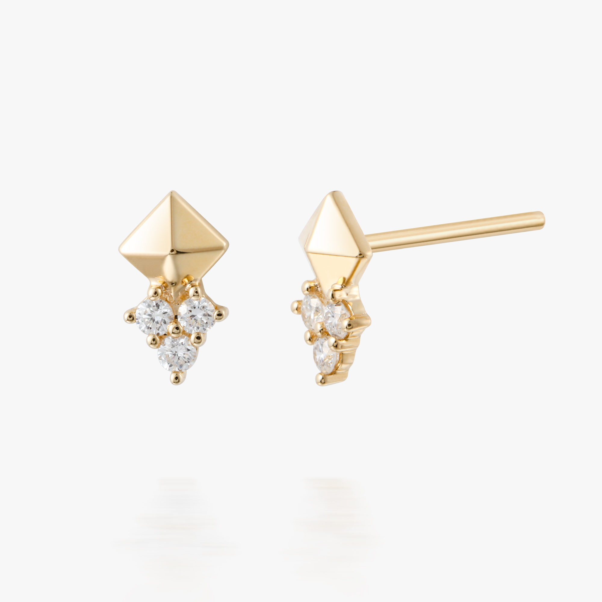 14K Rivet Diamond Stud