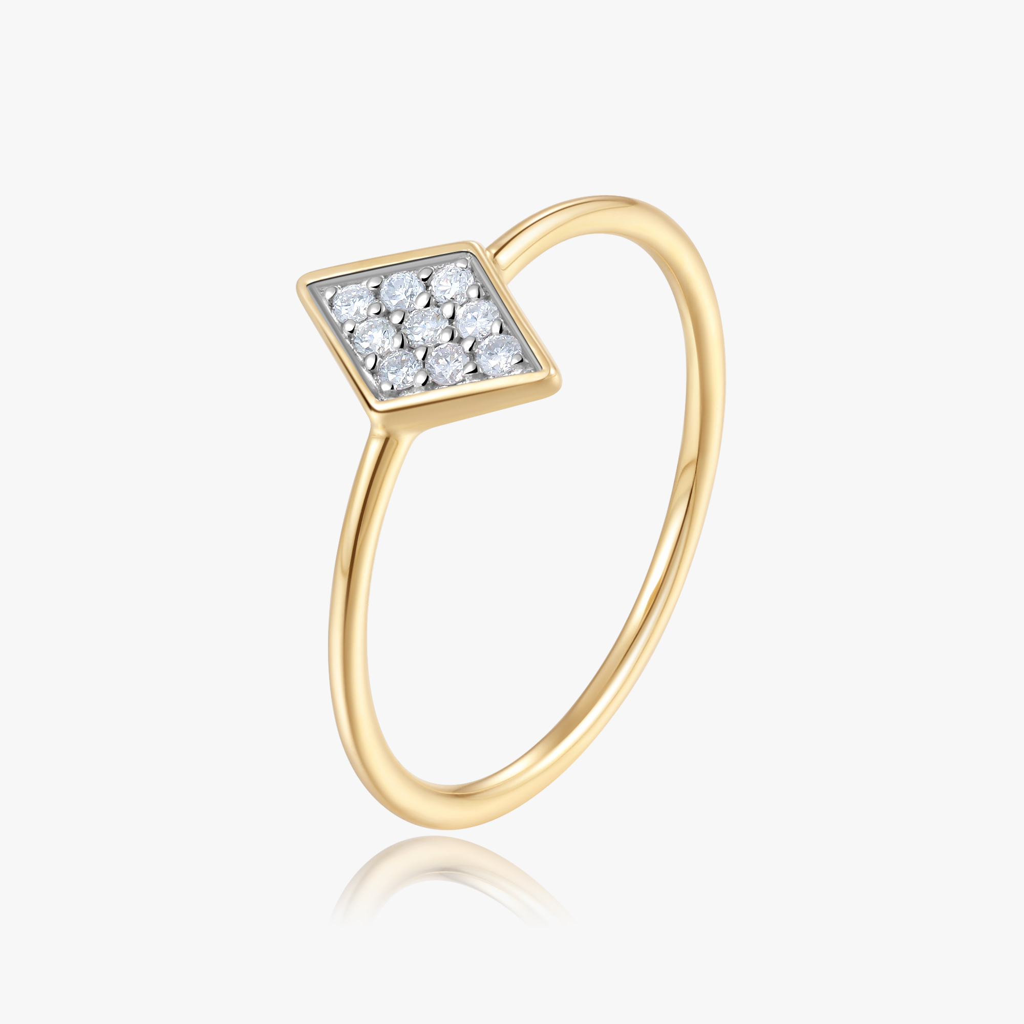 14K Rhombus Diamond Ring