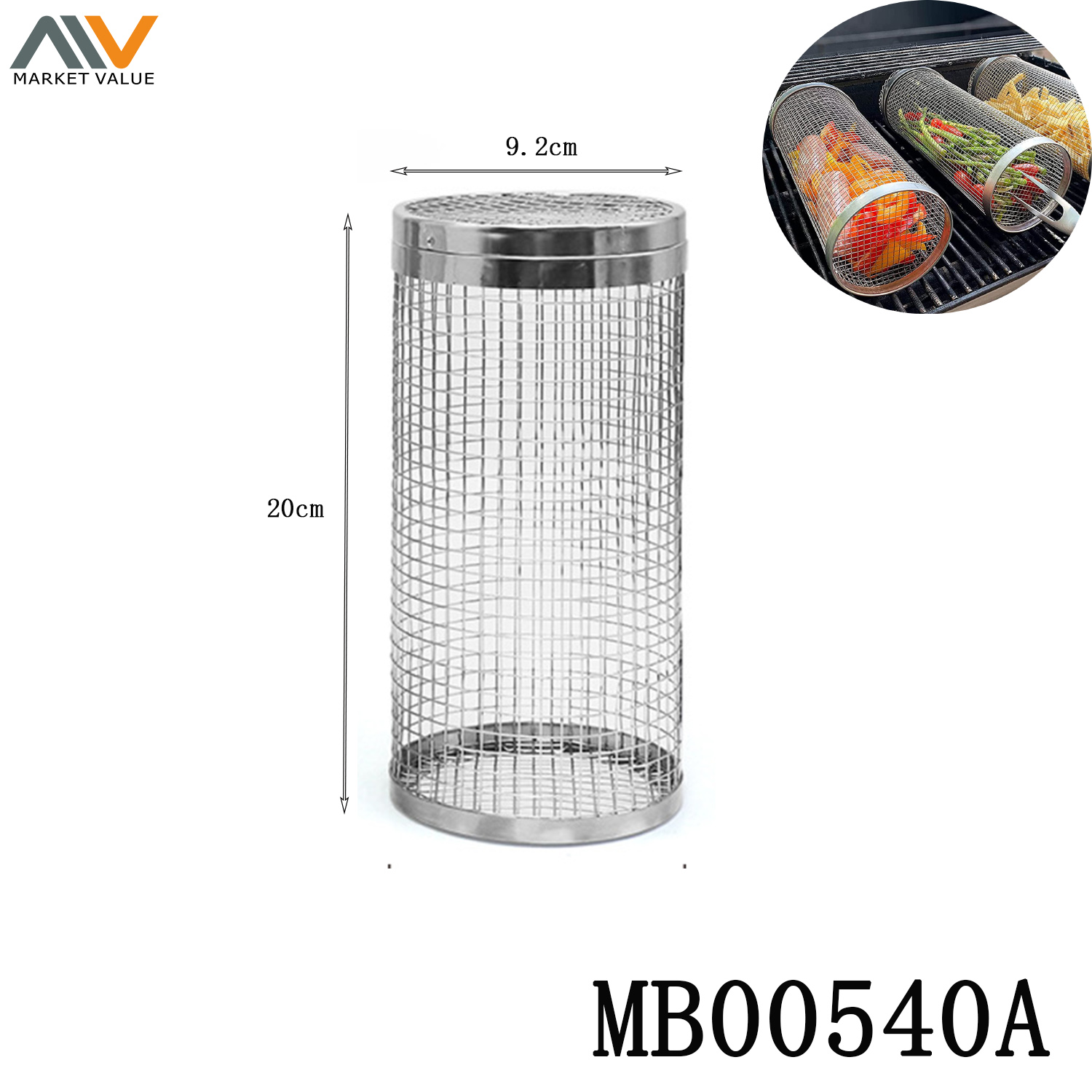 Stainless Steel Rolling Grill Basket Color Card