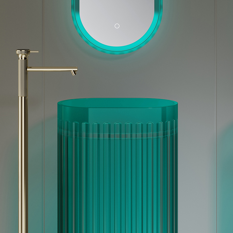 Factory Customized Fluted Pedestal Sink Bathroom Wash Basin TW-Z811T | T&W
