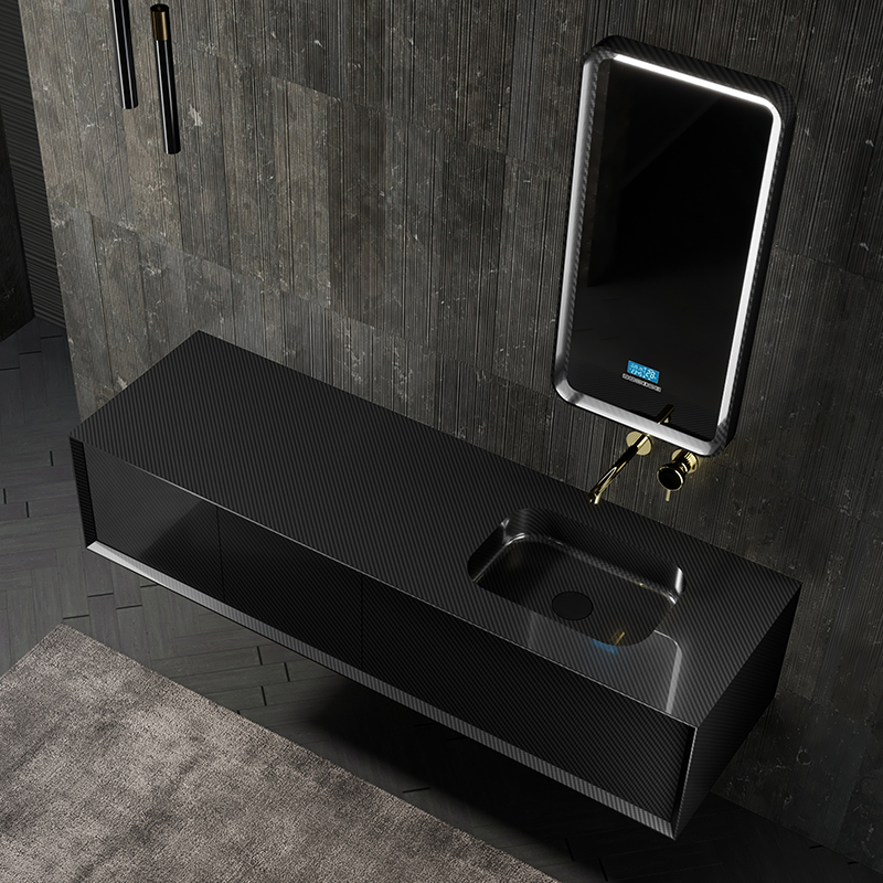 Wholesale High End Quality Carbon Fiber Wall Mounted Bathroom Vanity Unit MC-V9966 | T&W