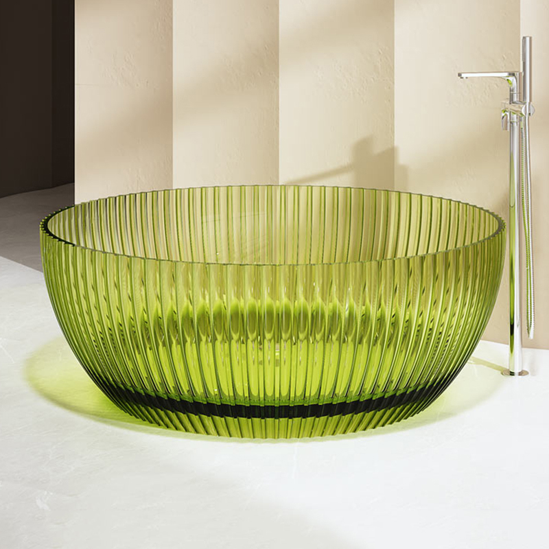 Wholesale High End Quality Round Fluted Freestanding Transparent ...