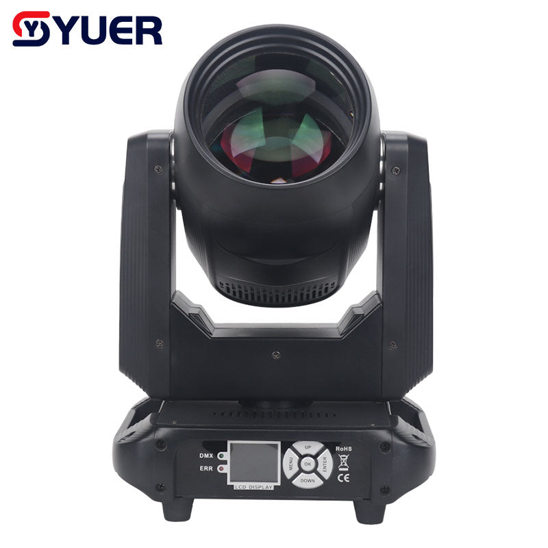 YUER Mini 200W LED Moving Head Light Beam Spot 18 Rotating Prisms DMX ...