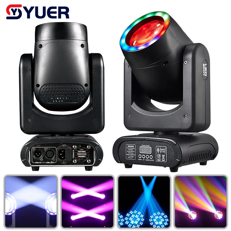 YUER MINI LED Moving Head Light 150W Beam+Spot+Rainbow Effect+Aperture+ ...