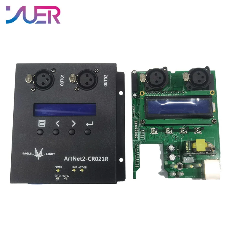 YUER ArtNet DMX 512 Ethernet Lighting Controller Interface 2 Converter ...
