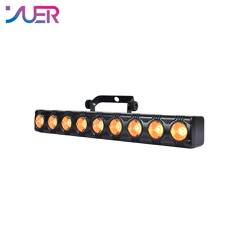 YUER 9x12W LED Amber COB Gold Beam Wash Effect Bar Light Remote Control ...