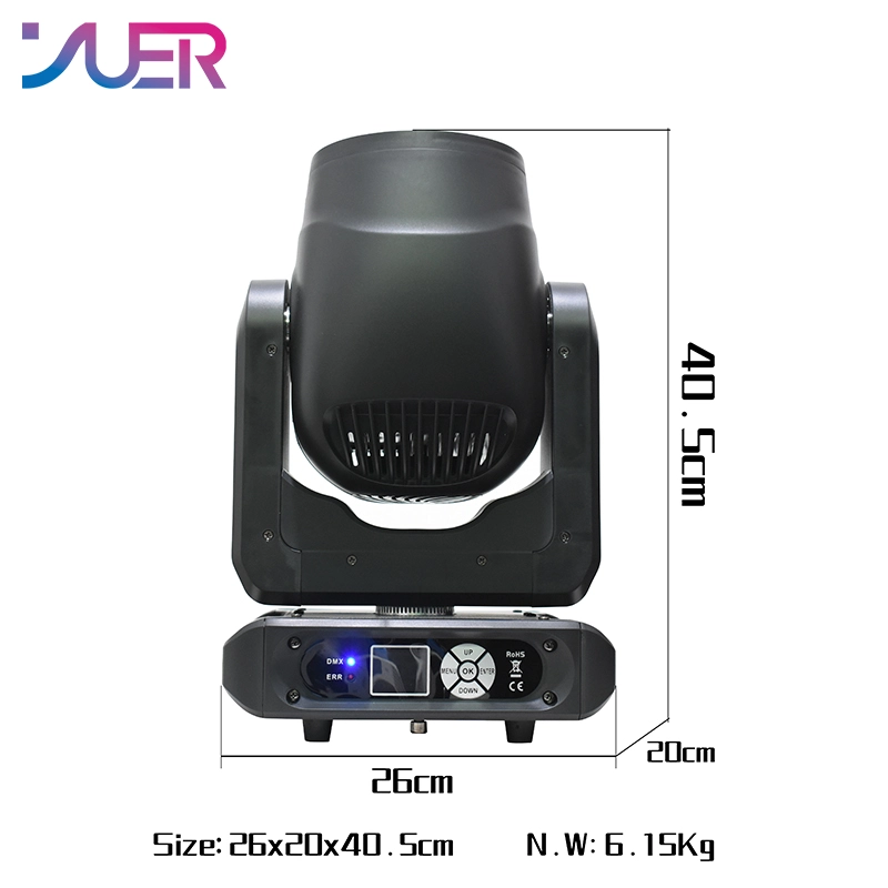 YUER 200W LED Moving Head Light Beam+Spot+Aperture+ 8+16Prisms DMX ...