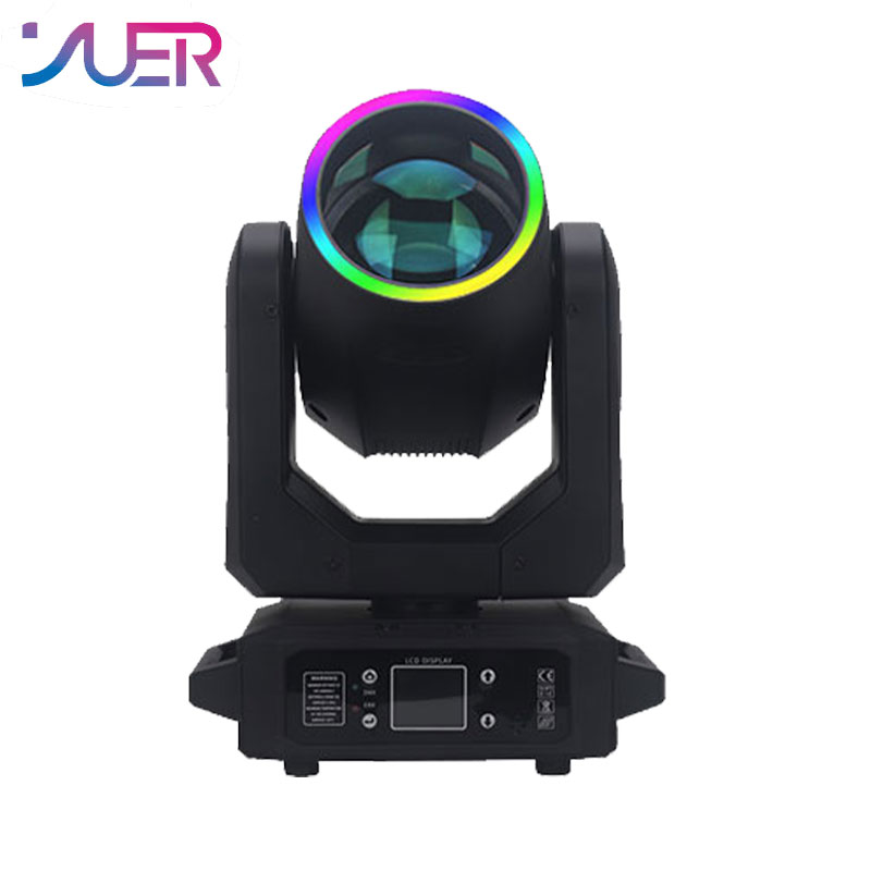 YUER NEW LED With Ring Moving Head Light 200W Beam+Spot+18 Rotating Prisms+Rainbow Effect Dmx ...