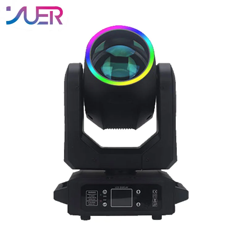 YUER NEW LED With Ring Moving Head Light 200W Beam+Spot+18 Rotating Prisms+Rainbow Effect Dmx ...