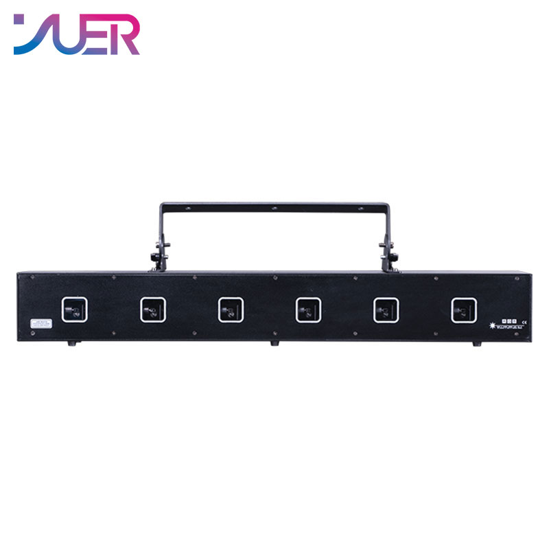 YUER 6 Heads RGB Laser 6x2W Beam Scanner Animation Laser Projector For ...