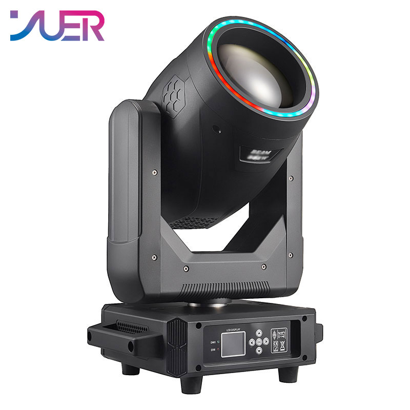 YUER 350W 17R Beam Spot Moving Head Light With Aperture DMX Stage Lighting Projector Rainbow ...