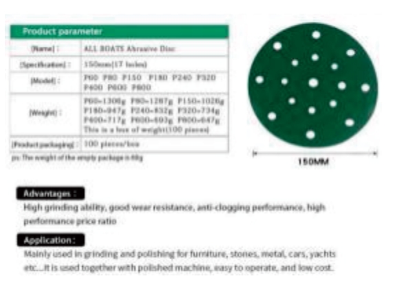GREEN GRIT SANDPAPER 17 Holes 6 Inch