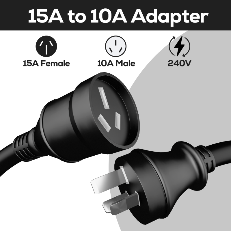 EV Charger Accessory, Australian 15A to 10A Adapter, 10A Home Socket ...