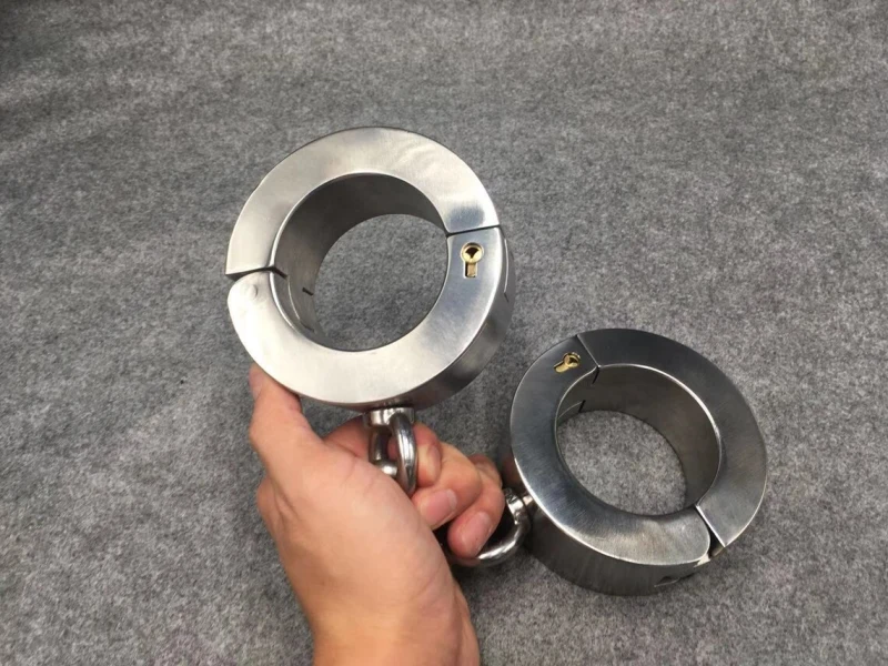Stainless Steel Heavy Style Handcuffs Metal Bondage Gear Device