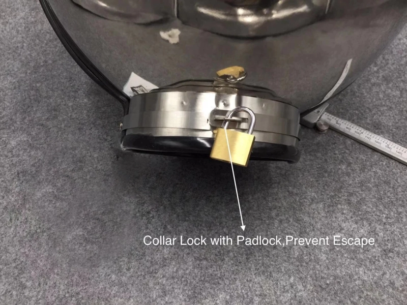 Stainless Steel Headhood Ball Shape Enclosed Helmet for Chocking Bondage