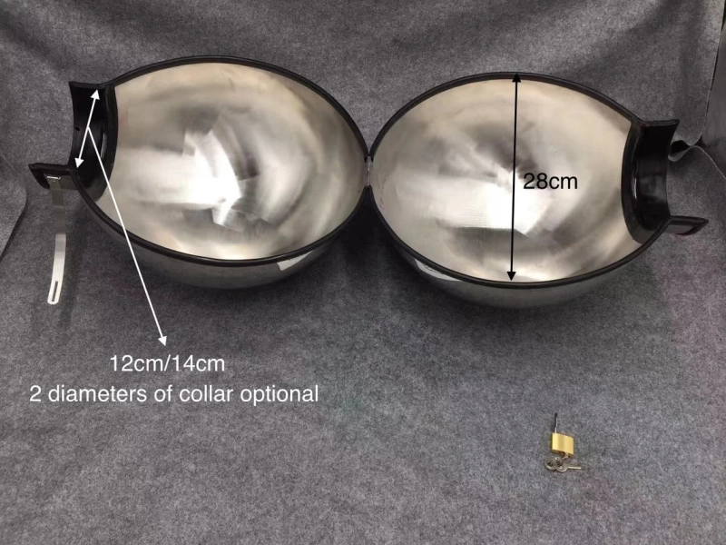Stainless Steel Headhood Ball Shape Enclosed Helmet for Chocking Bondage