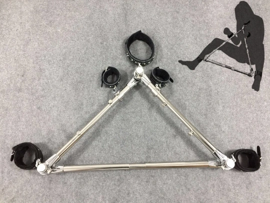 Split Leg Triangular Frame Stainless Steel Bondage Restraints Device