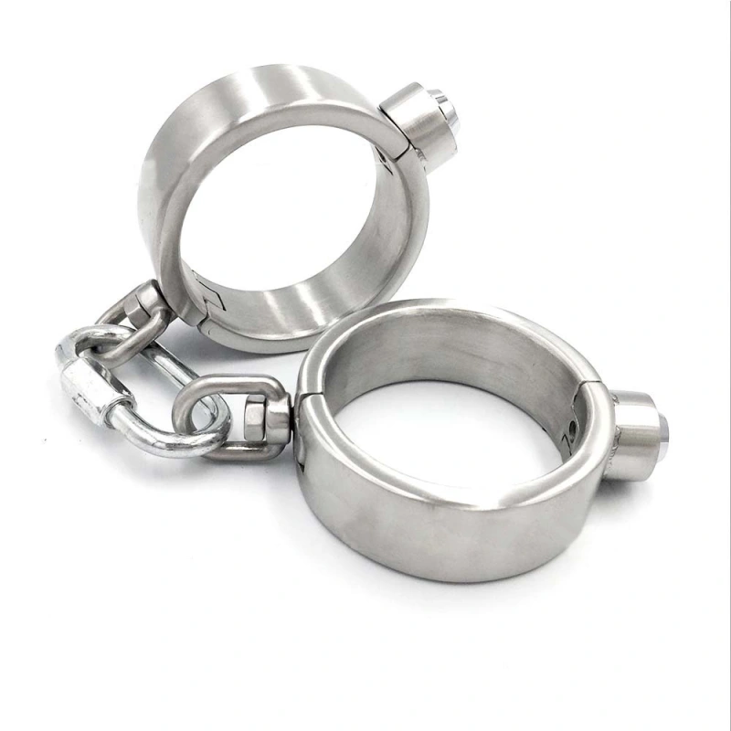 Stainless Steel Press Lock Handcuffs Bondage Gear