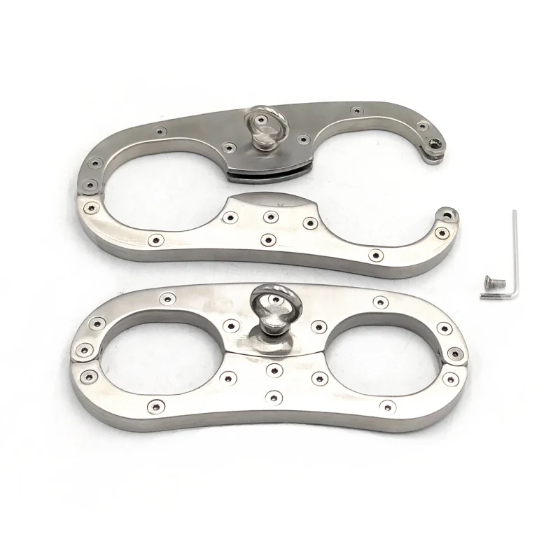 Customizable Heavy Stainless Steel Handcuffs Bondage Gear