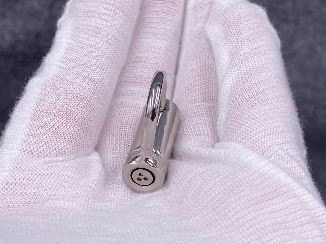 Stainless Steel/Titanium PA D Ring Lock,Piercing Padlock Locked By Screw