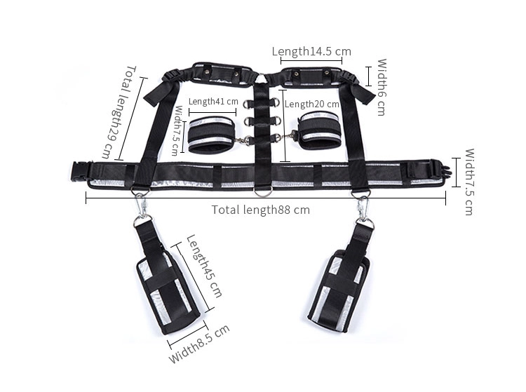 Bondage Gear Handcuffs Ankle-Cuffs Upper Body Strap Reflexive Strap ...