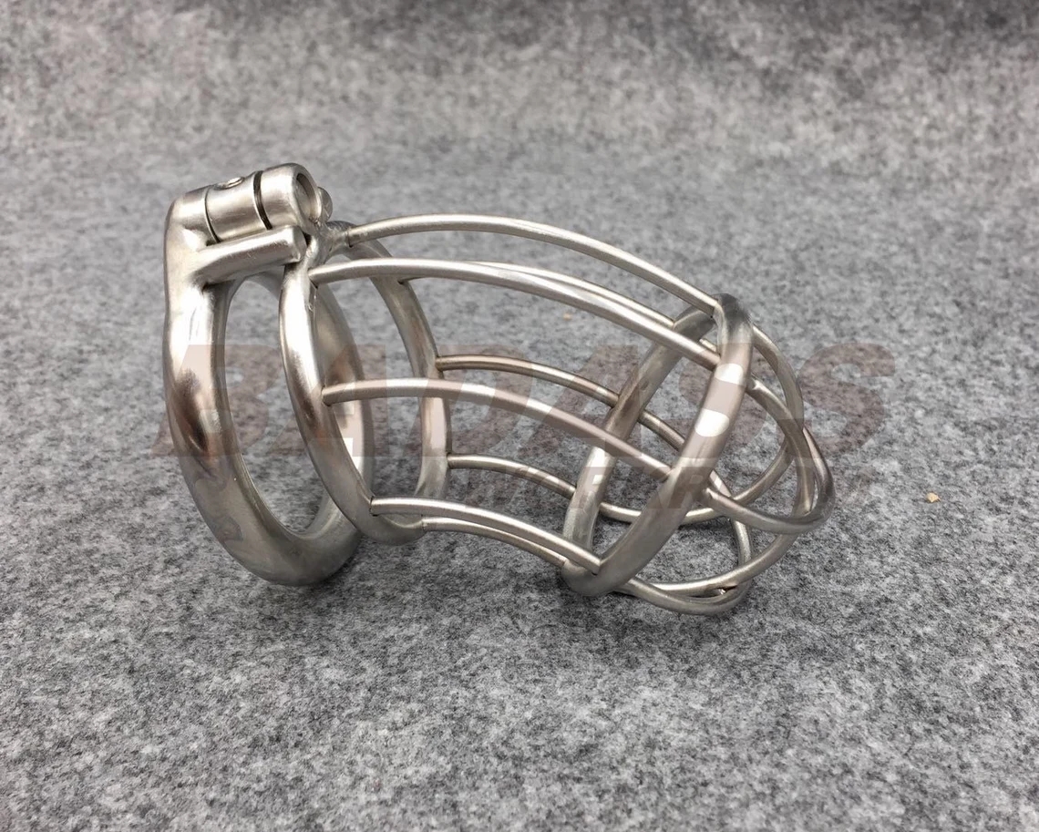 BA-01 Customize Chastity Cage Dual Lock System Stainless Steel/Titanium ...