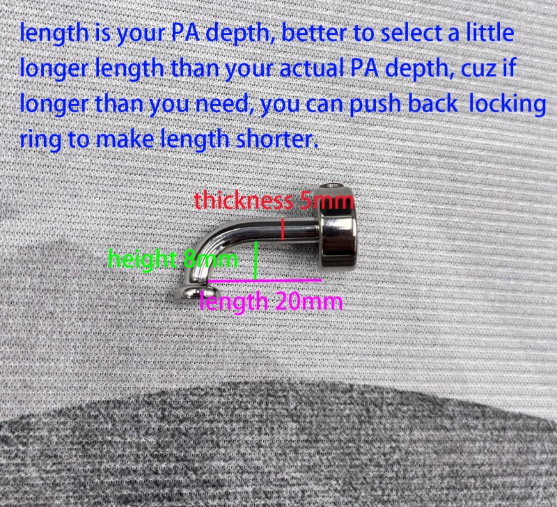 In Stock Gauge 5mm Stainless Steel L Shape PA Wand With Locking Ring