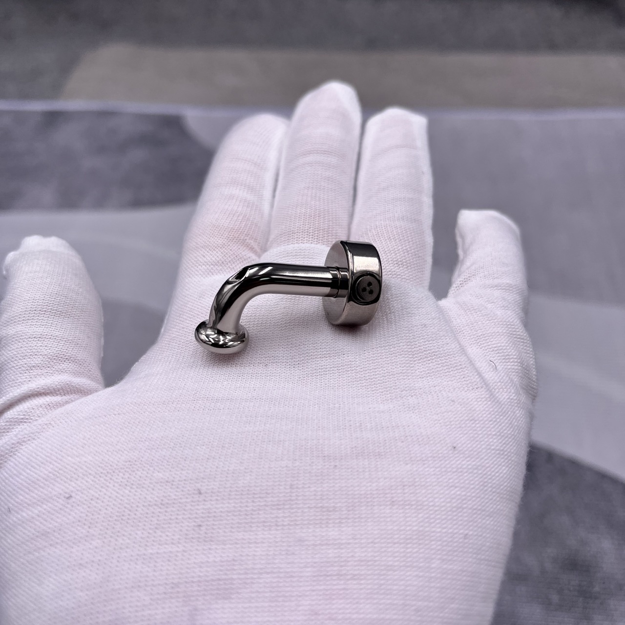 In Stock Gauge 6mm Titanium L Shape PA Wand With Locking Ring