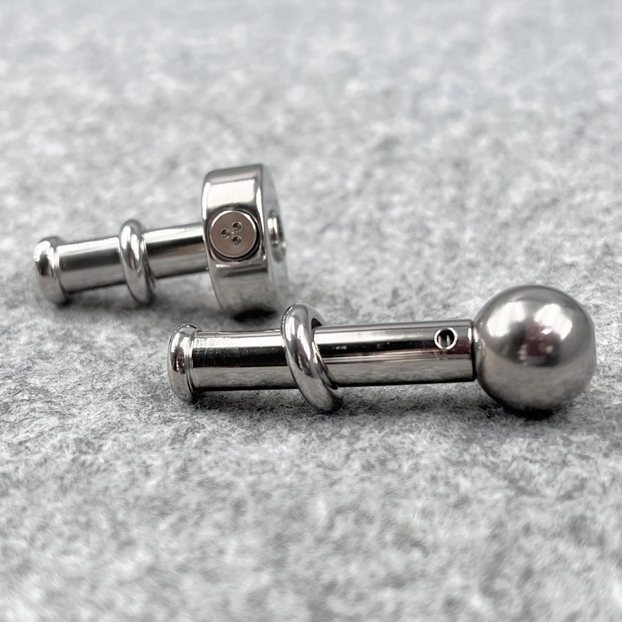 Titanium TetherSpout With Ball For Nom-Piercing Chastity