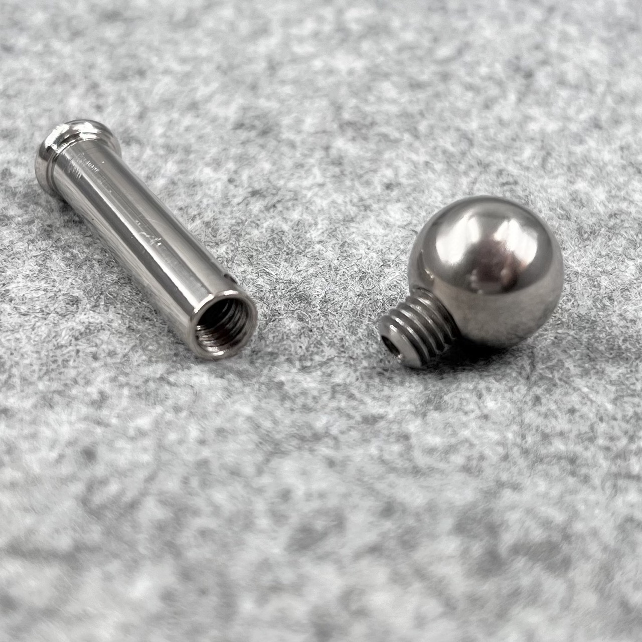 Titanium TetherSpout With Ball For Nom-Piercing Chastity