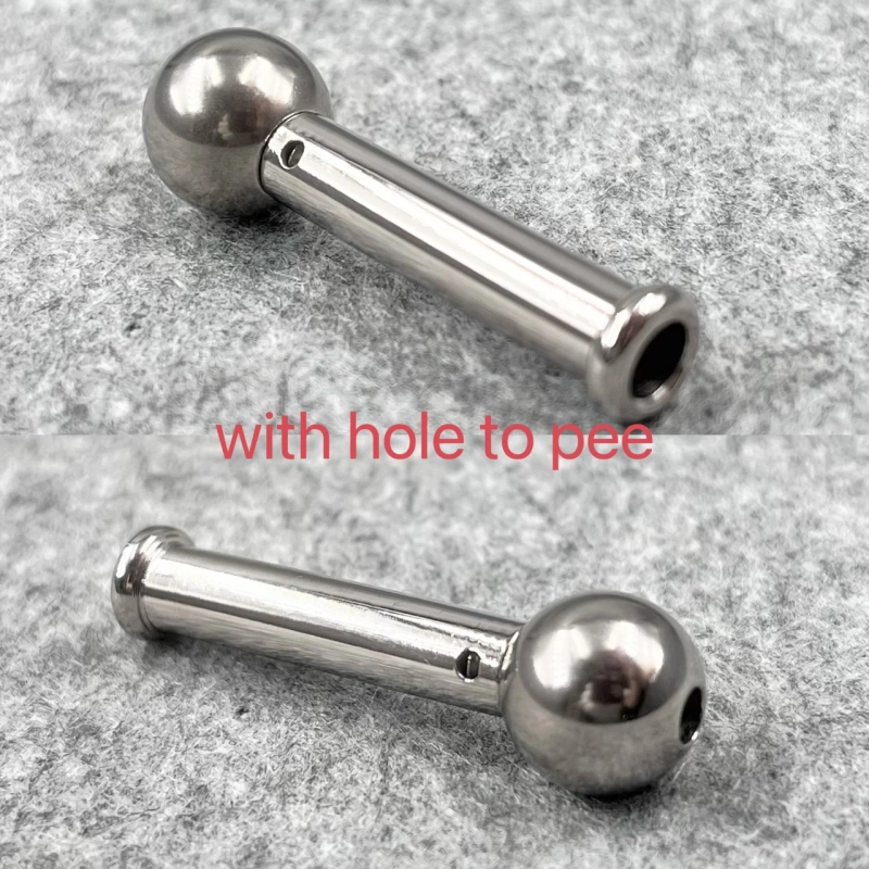 Titanium TetherSpout With Ball For Nom-Piercing Chastity