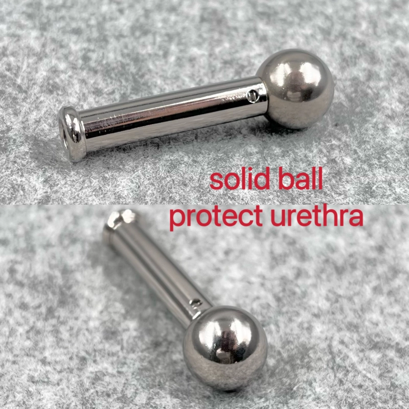 Titanium TetherSpout With Ball For Nom-Piercing Chastity