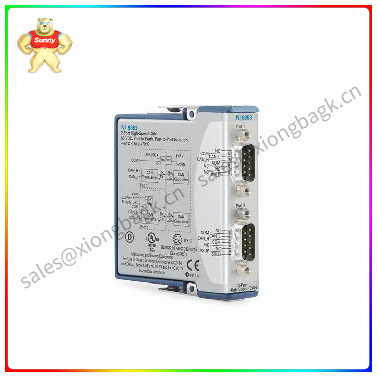 NI-9853 High Speed Controller LAN (CAN) interface module Two 9-pin DSUB ...