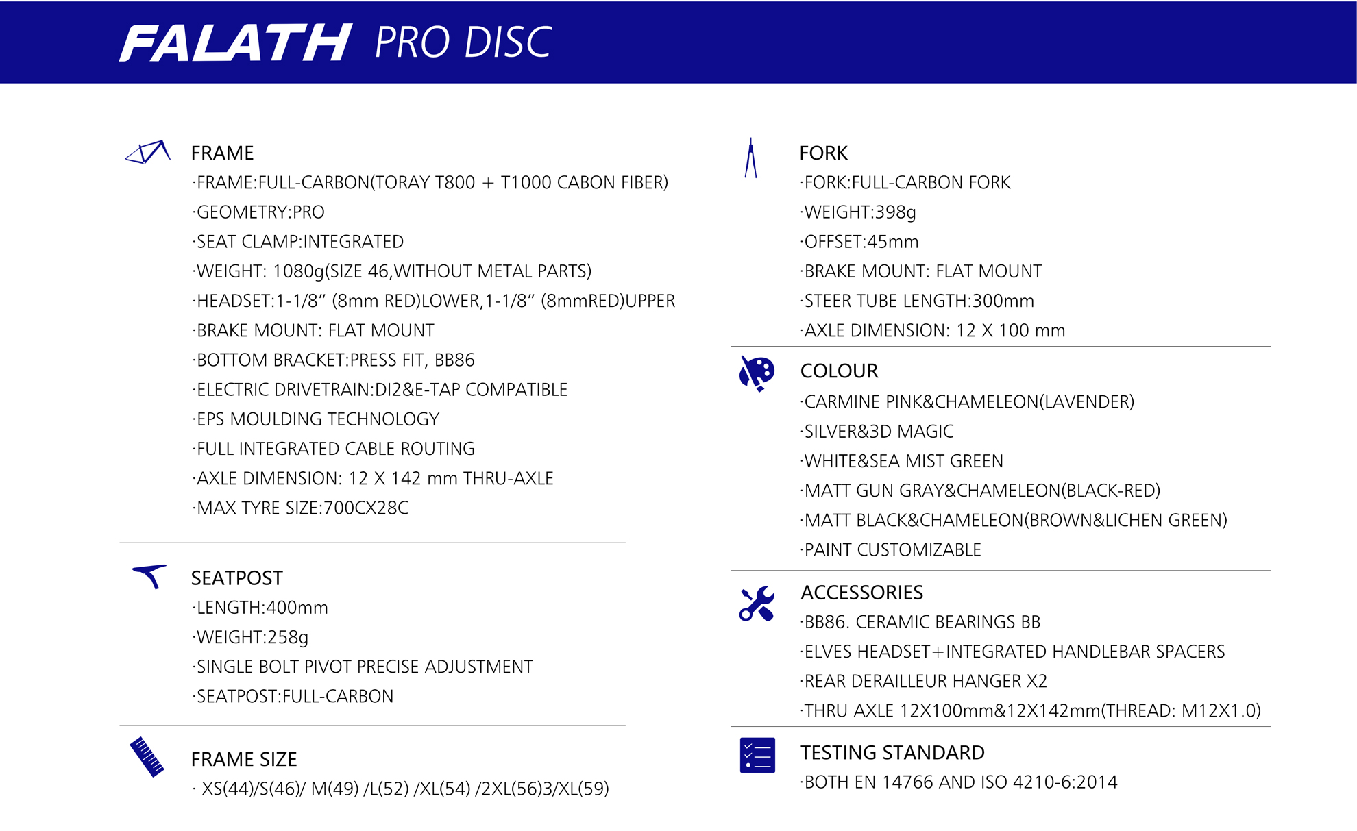 Elves Falath Pro Disc Brake Carbon Road Framesets