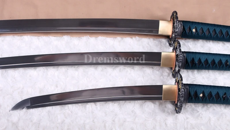 Japanese Sword Set Katana+Wakizashi+Tanto Daisho 9260 springn steel ...