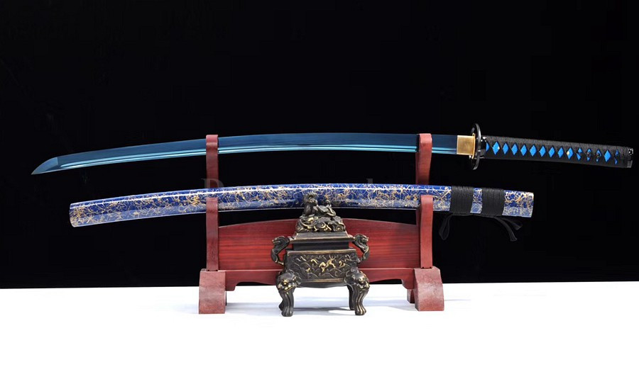 Blue Blade Katana Japanese Samurai Sword 1095 High Carbon Steel full ...