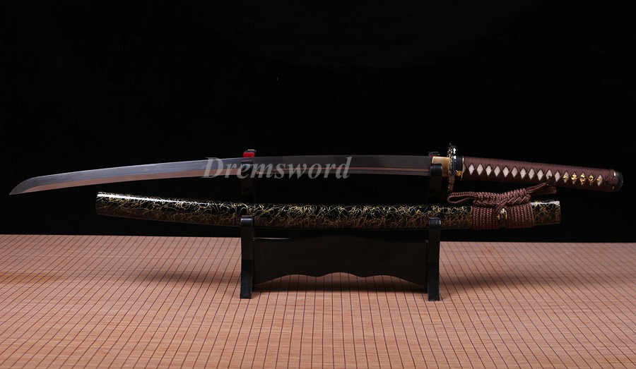 Dremsword hand forge damascus folded steel unokubi zukuri katana razor ...