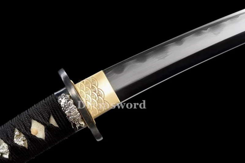 Handmade Shihozume Steel Japanese Samurai Sword Tanto Sharp Shinogi ...