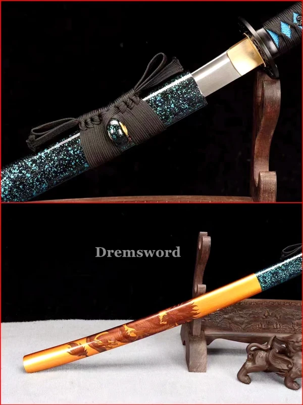 1095 High Carbon Steel Japanese Sword Samurai Full Tang Sword black ...