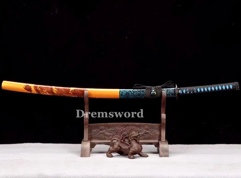 1095 High Carbon Steel Japanese Sword Samurai Full Tang Sword black ...