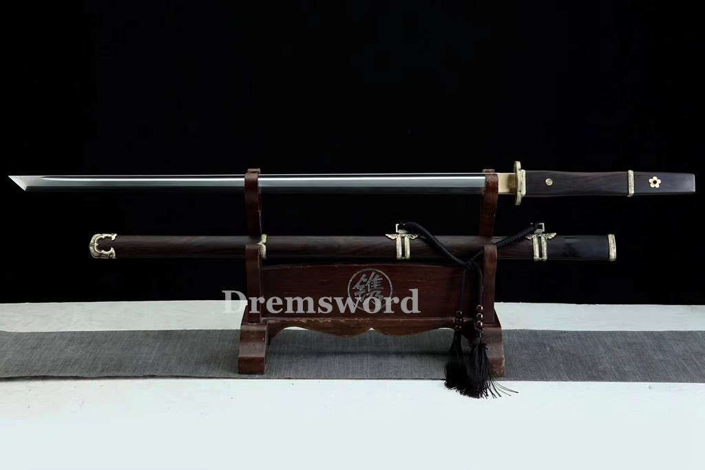 Handmade Folded steel clay tempered black Chinese Tang Dynasty dao ...