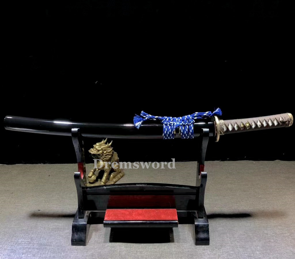 Handmade Clay tempered T10 Steel Japanese Samurai Wakizashi Sword ...