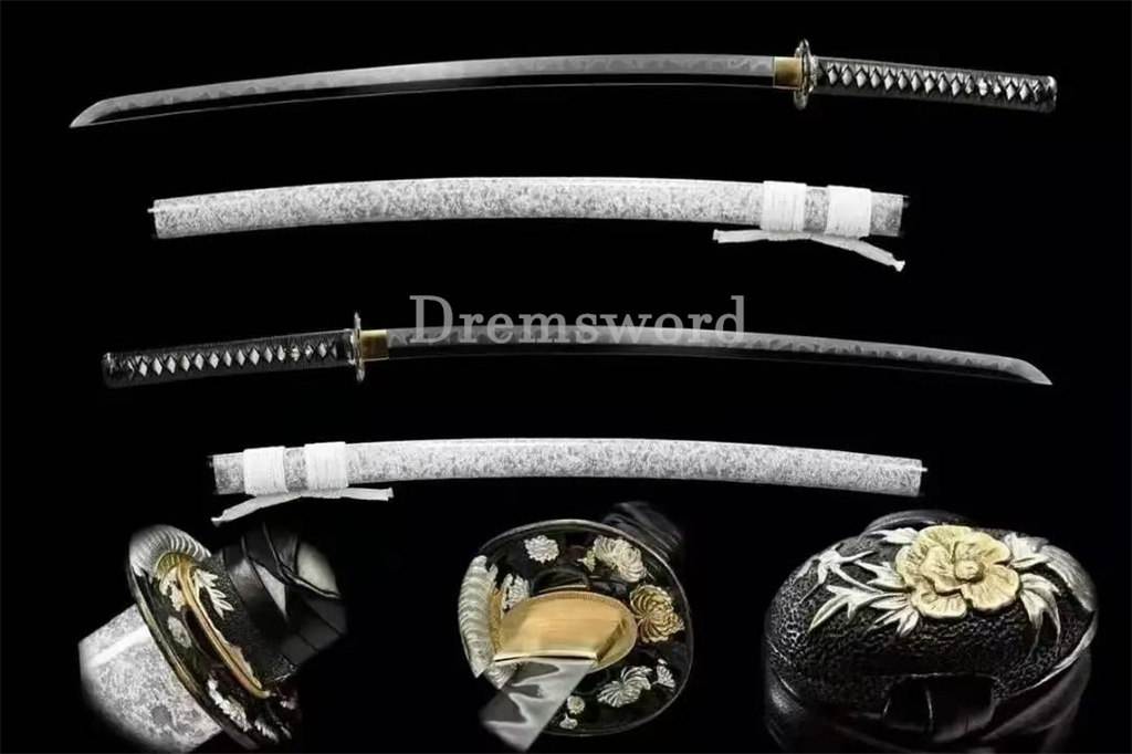 Hadori-polishing T10 Steel Clay tempered Japanese Samurai katana Sword ...