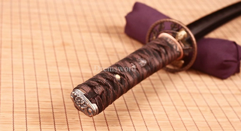 Folded Steel Clay Tempered Wakizashi Japanese Samurai Battle Sword Ox ...