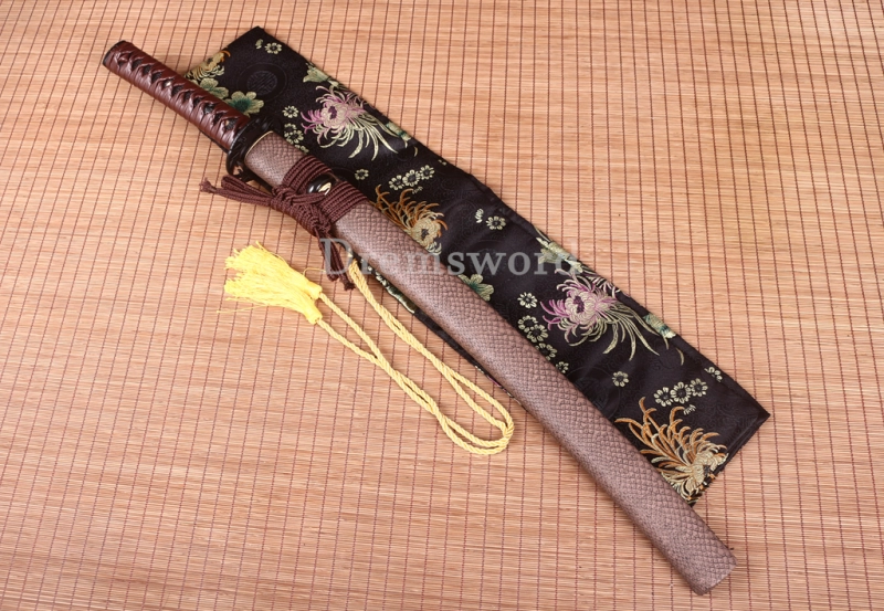 T10 Steel Clay Tempered Wakizashi Japanese Samurai Battle Sword Real ...