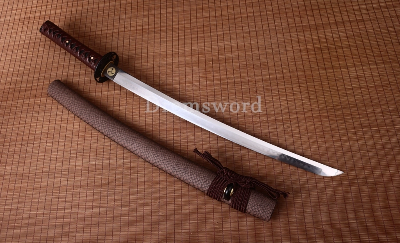 T10 Steel Clay Tempered Wakizashi Japanese Samurai Battle Sword Real ...