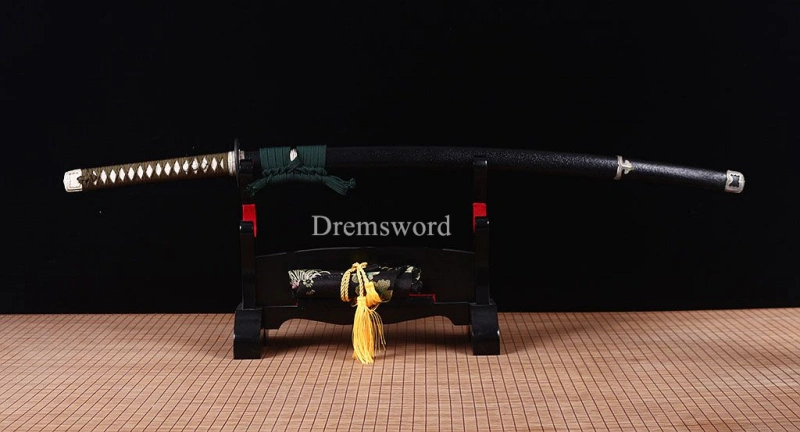 T10 Steel Clay Tempered Choji Hamon Blade Japanese Tachi Smurai Sword ...